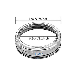 Tecmisse 40 Pieces Regular Mouth Mason Jar Replacement Rings, 70mm Silver Mason Storage Split-Type Lids Canning Jar Bands Leak Proof and Secure Mason Jar Caps