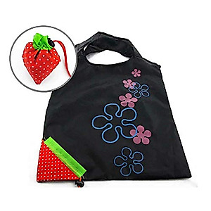 EH 5 Pack of "dot" Shopping Bags, Ripstop Nylon Reusable Shopping Tote Bag, Expandable ECO Bags (Color A)