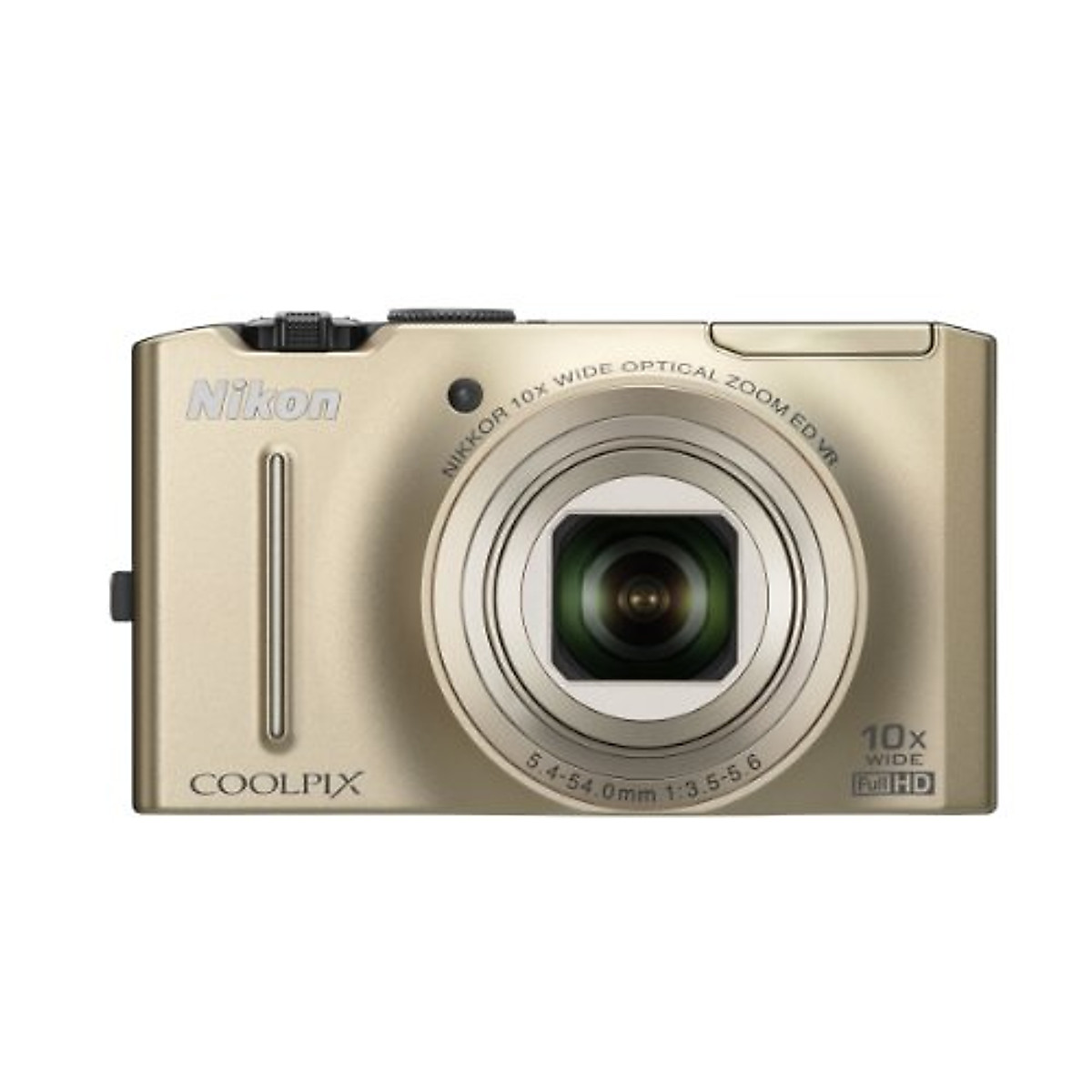 Nikon Coolpix S8100 12.1 MP CMOS Digital Camera with 10x Zoom-Nikkor ED Lens and 3.0-Inch LCD (Gold)
