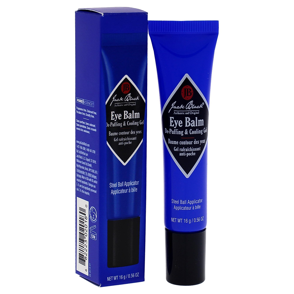 Jack Black Eye Balm De-Puffing & Cooling Gel, 0.56 Ounce