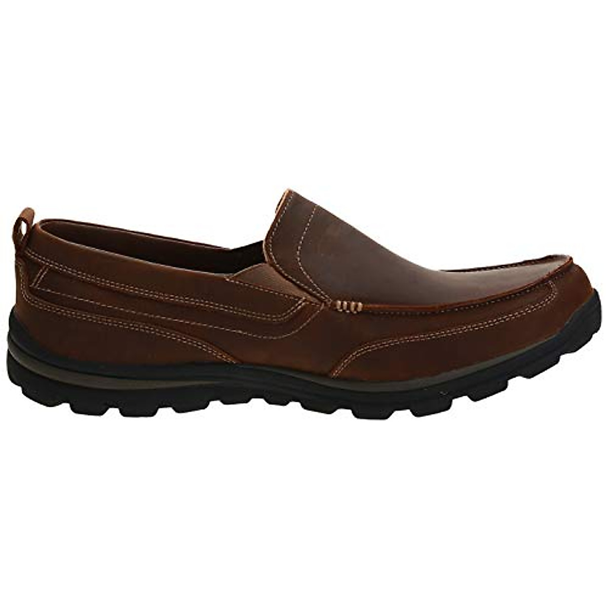 Skechers USA Men's Relaxed Fit Memory Foam Superior Gains Slip-On,15 M US,Dark Brown