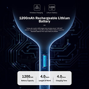 PAL&SAM Bug Zapper, Mosquito Killer USB/Rechargeable, Electric Fly Swatter Lamp & Racket 2 in 1 for Home, Bedroom, Kitchen, Patio (BZ02)