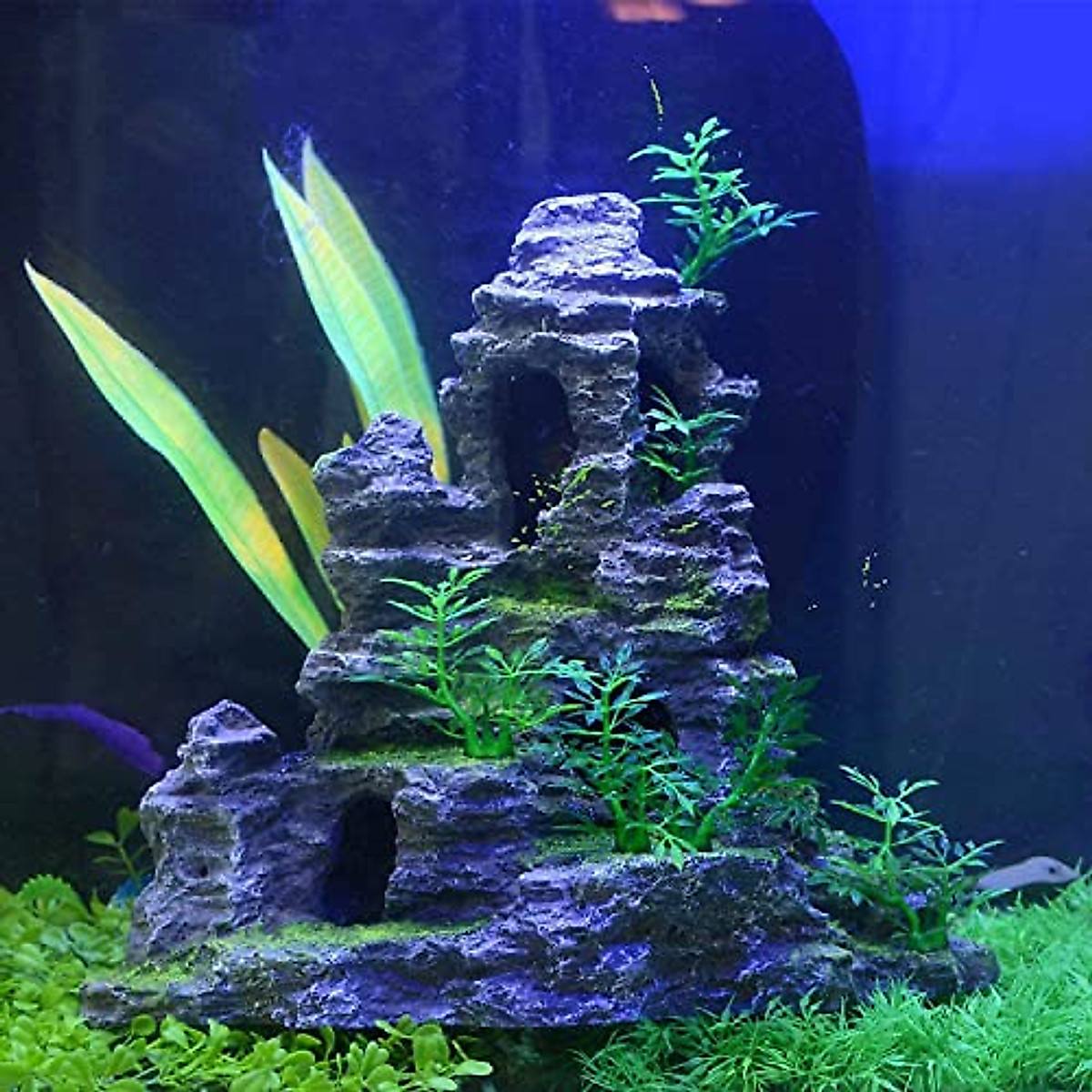 Saim Aquarium Ornament Mountain View Stone Ornament Rockery Landscape Fish Tank Decoration - Large Sizes