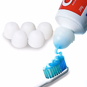 Self-Closing Toothpaste caps, Suitable for Children and Adults in The Kids Bathroom, Food Grade Silicone and BPA Free Toothpaste Caps (5 White)