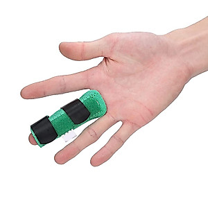 Finger Splints 2 Pcs Adjustable Finger Support Brace Breathable Protector Index Finger Immobilization Sleeve for Mallet Injury Fractured Straightening Pain Relief (Color : Black)