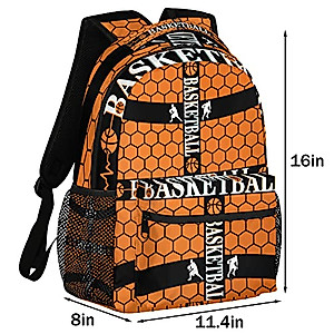 OMFUNS Basketball Ball Backpack for Kids Boys Girls Cool Sport Quote School Bookbag for College Middle High School Bag Rucksack Casual Daypack Computer Laptop Backpack for Women Men