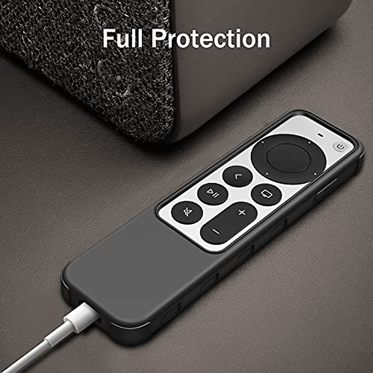Fintie Protective Case for Apple TV Siri Remote 2021 2022 - Lightweight Anti Slip Shockproof Silicone Cover for Apple TV 4K / HD Siri Remote Controller (2nd Gen / 3rd Gen), Black
