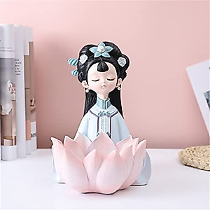 WODMB Ancient Style Allure Country Allure Flower Fragrance Storage Large Ornaments Home Bookcase Table Porch Storage Gifts (Color : Blue, Size : 22 * 18 * 25cm)