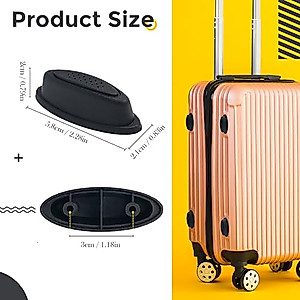 ISKYBOB 4 Pairs Luggage Bottom Side Stand Feet with 40 Screws, Baggage Replacement Stud Foot Black Feet Pads for All Suitcase
