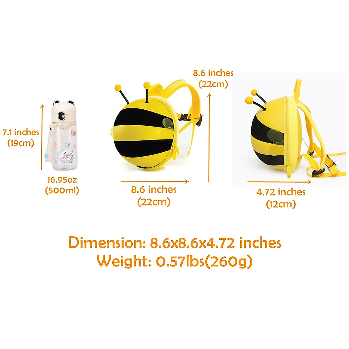 Baby Backpack with Leash for Toddler,Small Bee Backpack for kids,Anti Lost Bag