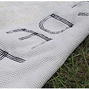 ABC Nursery Rugs Round Kids Rug Circle Alphabet Rug Kids Play Mat for Infants Boys Girls Soft Cotton Carpet Educational Area Rug 47inch (White)