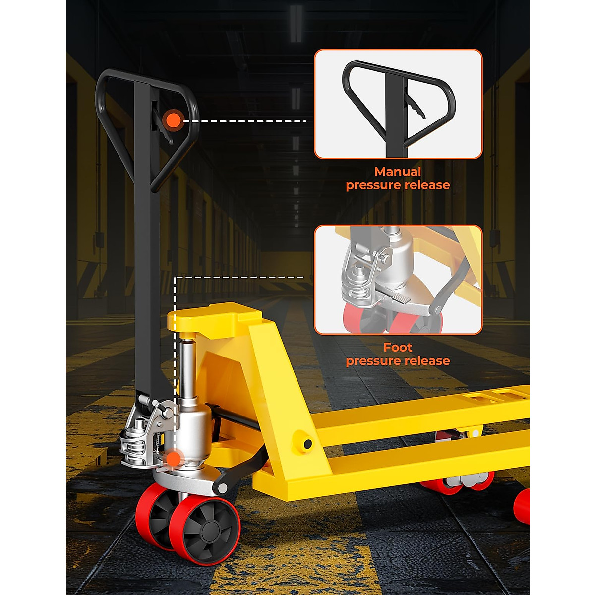 [Anti-Leakage Oil Pump] Arczorix Pallet Jack, 5500 Lb Capacity 27" W x 48" L Forks Size Small Mini Hand Pallet Truck Standard Duty Manual Pallet Trucks