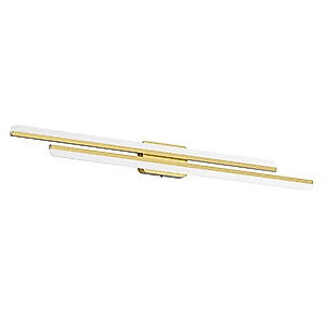 Ralbay 48" Gold Vanity Lights 48W Frosted Aluminum Modern LED Gold Bathroom Vanity Light Fixtures Over Long Mirror Modern Gold Bath Lighting 6000K White Light (IP65 Waterproof)
