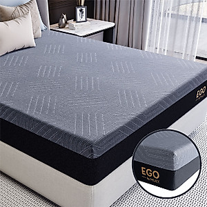 MLILY EGO Copper Twin Memory Foam Mattress 10 Inch, Copper Gel Infused Mattress Bed in A Box CertiPUR-US Certified Made in USA, Medium, 38”x75”x10”, Darkgray