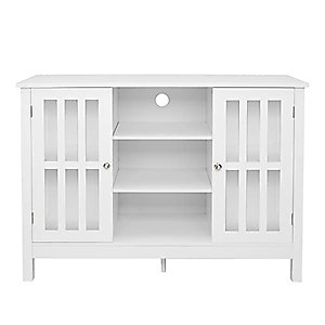 SEASD 43 Inch Wood Kitchen Credenza & Sideboard Buffet Storage Cabinet Entryway Serving Storage Cabinet with Doors