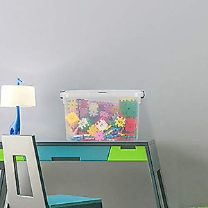 DynkoNA Clear Storage Bins with Lids, Plastic Storage Box, 10.5 Qt, Set of 4