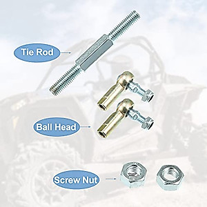 X AUTOHAUX 2pcs M8 110mm Steering Tie Rod Ball Joint for 50cc 70cc 90cc 110cc 125cc 150cc 200cc 250cc ATV Four Wheeler Quad Steering Suspension