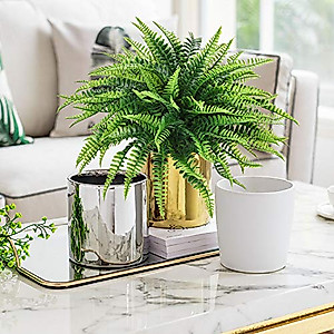 Artflower 6 PCS Artificial Shrubs Fake Boston Fern Plants Natural Fern Bushes UV Resistant Greenery Bunches Faux Plants Shrubs for Home Office Veranda Garden Indoor Outdoor Decor, Green