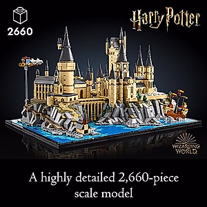 LEGO Harry Potter Hogwarts Castle and Grounds Building Set, Display Model Gift Idea for Adults, Collectible Playset to Celebrate Harry Potter Birthday, 76419