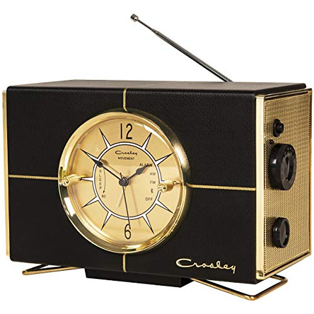 Crosley CR3038A-BK Lewis Retro AM/FM Bluetooth Tabletop Radio, Black