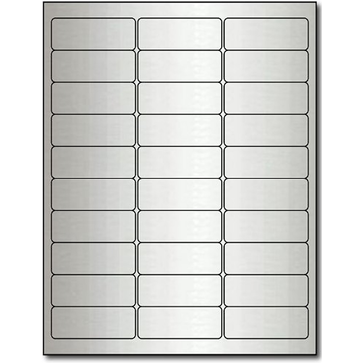 2 5/8" x 1" Silver Foil Address Labels for Laser Printers - 300 Labels