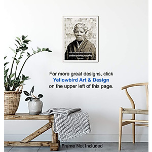 Black African American Civil Rights Wall Art Print - Harriet Tubman Motivational Quote Home Decor or Office Decoration - Inspirational Gift for Entrepreneur, Classroom, Teacher - 8x10 Photo Poster