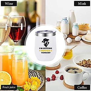 ATHAND Funny Mug Gifts For Men Dad Tv Show Merchandise Adult Humor Gift For Him Husband 12oz Wine Tumbler With Lid Stainless Steel Coffee Mug Cup (I‘M Getting Ripped Tonight)