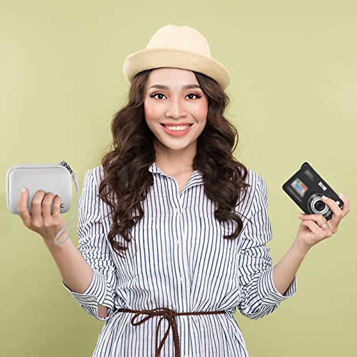 Carrying & Protective Case for Digital Camera, AbergBest 21 Mega Pixels 2.7" LCD Rechargeable HD/Kodak Pixpro/Canon PowerShot ELPH 180/190 / Sony DSCW800 / DSCW830 Cameras for Travel - White