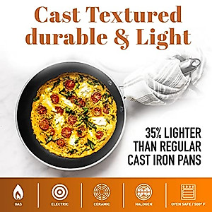 Gotham Steel Copper Cast 5 Piece Cookware, Pots and Pan Set with Triple Coated Nonstick Copper Surface & Aluminum Composition for Even Heating, 100% Non-Toxic, Oven, Stovetop & Dishwasher Safe
