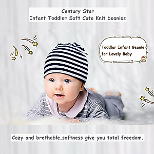 Century Star Cotton Baby Boys Girls Beanie Hat Soft Cute Infant Toddler Kids Beanie Cap Knit Newborn Hats Winter Hat 01Pc Classic Black 0-12 Months