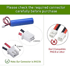 AUDEEKON 3.7Volt Lipo Battery 2000mAh Rechargeable Battery Pack with Wire and JST Connector, ICR18650 Battery 2000mah 3.7v Replacement Batteries for Electronics, Toys, Lighting, Equipment