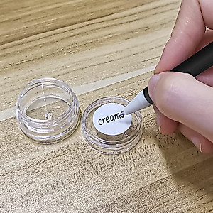 55Pcs 5 Grams Sample Containers with Lids and Labels, Small Little Mini Tiny Containers, Clear Acrylic Plastic Sample Jars for Cosmetic, Creams, Makeup, Nails, 5g/5ml Empty Round Sample Containers