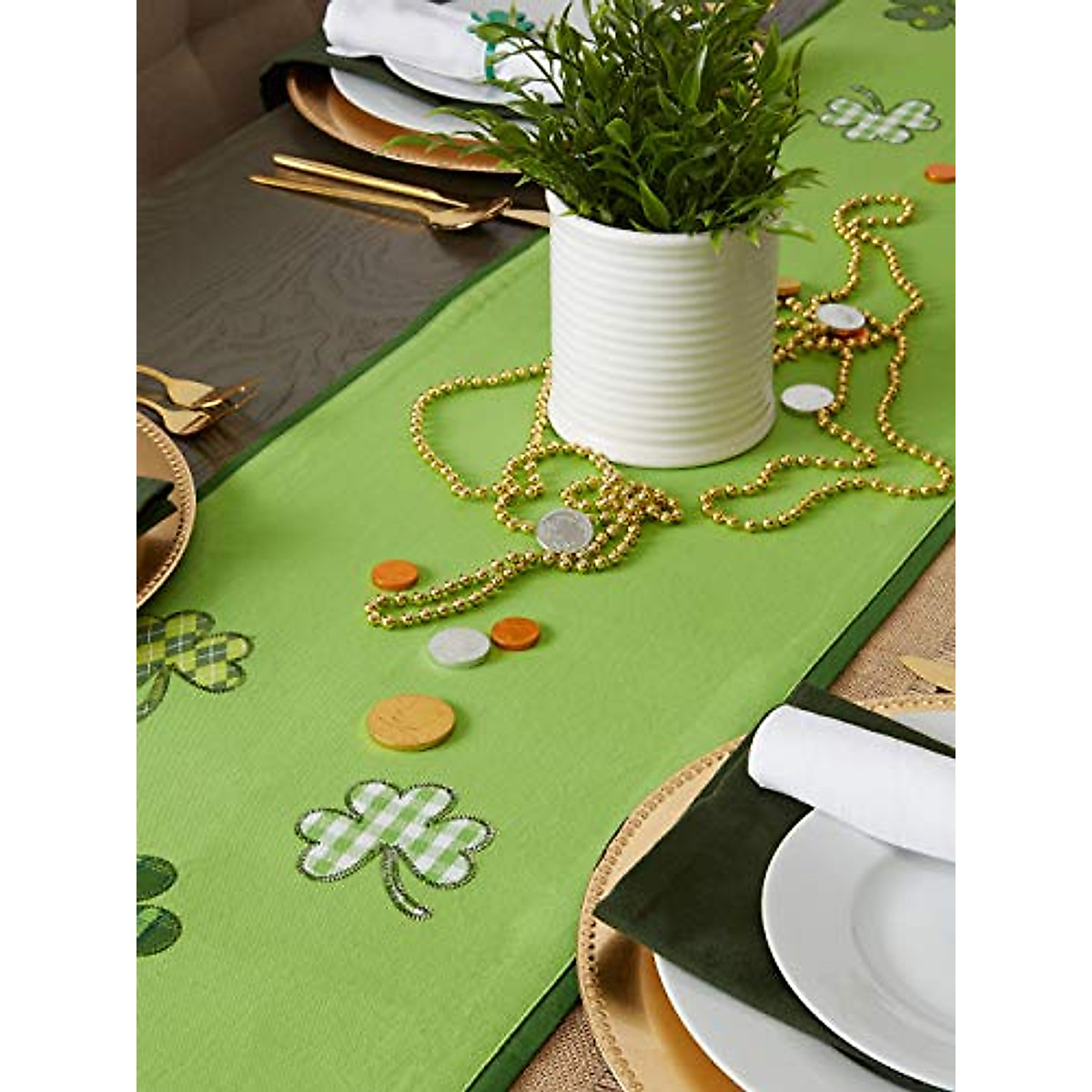 DII St. Patrick's Day Collection Tabletop, Table Runner, 14x52, Lucky Day