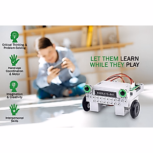Buddlets-Bot Robot Toy Kit for Kids Ages 8-12 - STEM Coding Robotic Toy Car for Beginners - Engineering DIY Building Kit with Voice, Coding & App Controlled Robot