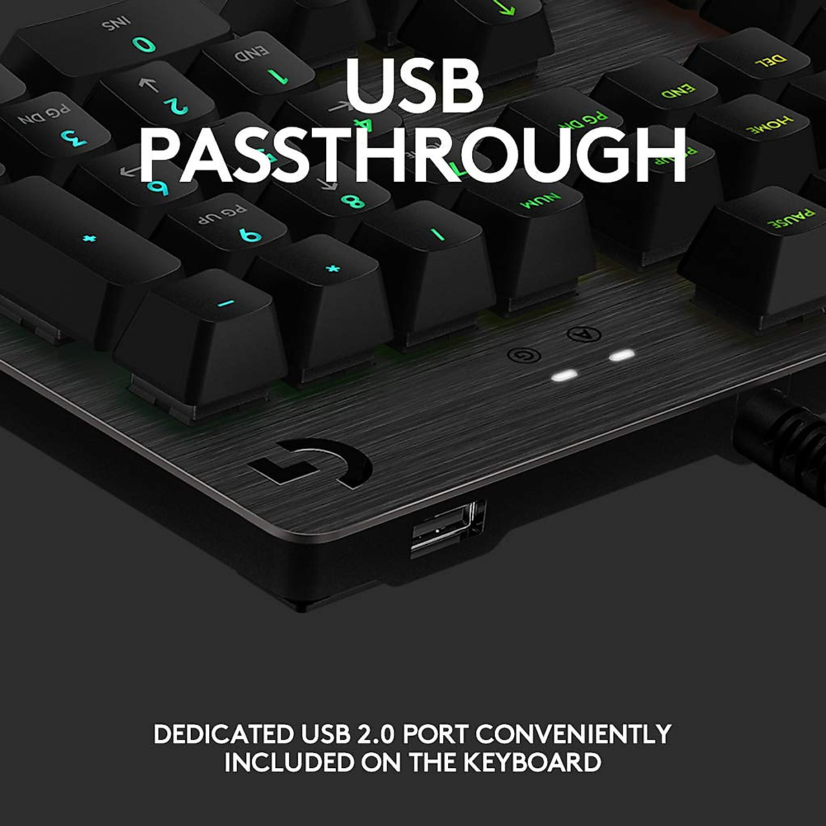 Logitech G513 Carbon LIGHTSYNC RGB Mechanical Gaming Keyboard with GX Brown Switches, Memory Foam, USB Pass-Through Port, Aircraft-Grade 5052 Aluminum Top Case - Tactile (Renewed)