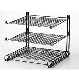 Nifty 3-Tier Cooling Rack – Non-Stick Coating, Wire Mesh Design, Dishwasher Safe, Collapsible Kitchen Countertop Organizer, Use for Baking Cookies, Cakes, Pies
