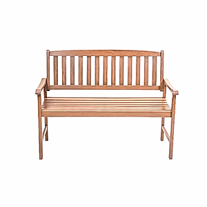 Four Seasons Courtyard 4 Feet Durable Classic Indonesian Hardwood Bench Accommodate Up to 2 People for Patio, Backyard, Garden and Porch, Brown