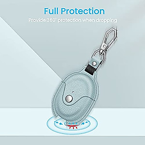 Fintie Protective Case for Pixel Buds A-Series (2021) / Pixel Buds 2 (2020), Premium PU Leather Slim Fit Metal Snap Closure Portable Cover Skin with Keychain, Ice Blue
