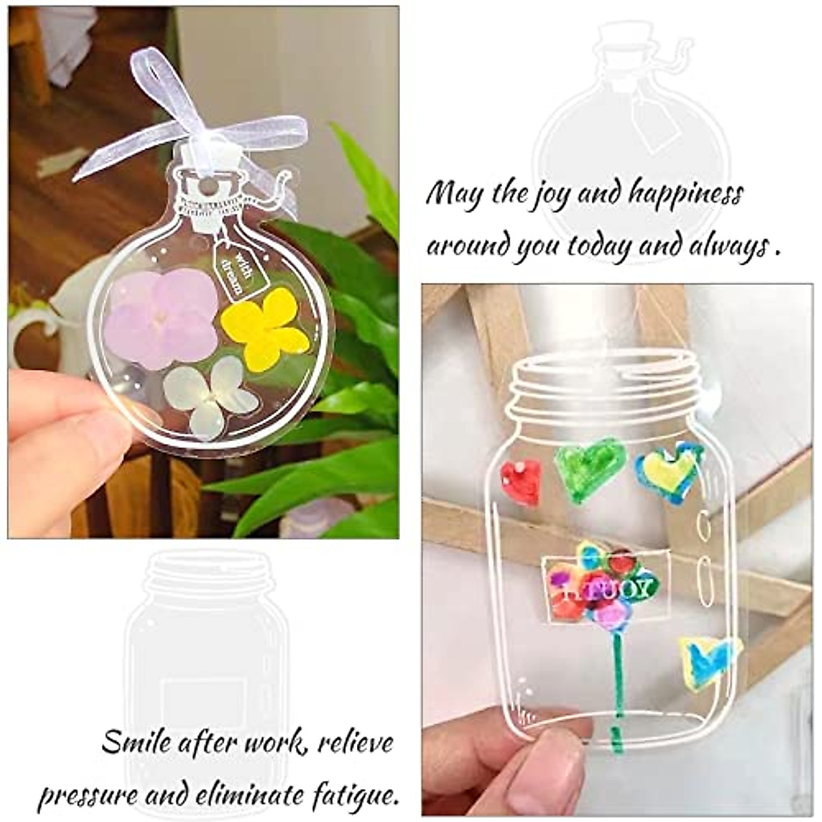 Onemoredream 30Pcs Transparent Dried Flower Bookmarks, DIY Dried Flower Bookmark, Flower Bookmark Maker for Girls Adults Kids Back-to-School Season, Graduation Present (Drifting Bottle)