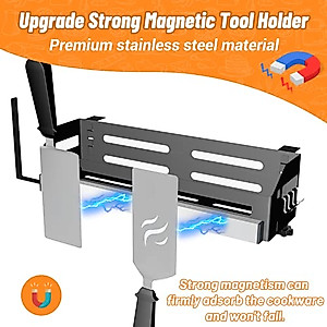 Griddle Caddy for Blackstone Griddle Accessories, Space Saving Grill Accessories, BBQ Accessories Storage for Blackstone Griddles 28"/36" with a Magnetic Tool Holder & Paper Towel Holder & 4 J-Hooks