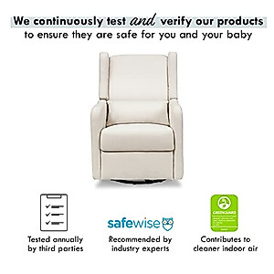 Carter's by DaVinci Arlo Recliner and Swivel Glider, Water Repellent & Stain Resistant, Greenguard Gold & CertiPUR-US Certified, Performance Cream Linen