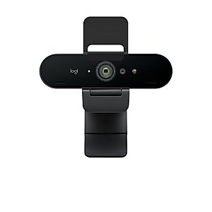Logitech Brio 4K Webcam, Ultra 4K HD Video Calling, Noise-Canceling mic, HD Auto Light Correction, Wide Field of View, Works with Microsoft Teams, Zoom, Google Voice, PC/Mac/Laptop/Tablet, Black