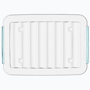 Cetomo 80L*3 Plastic Storage Box,Blue, Tote box, Organizing Container with Durable Lid and Secure Latching Buckles, Stackable and Nestable, 3Pack, with Buckle