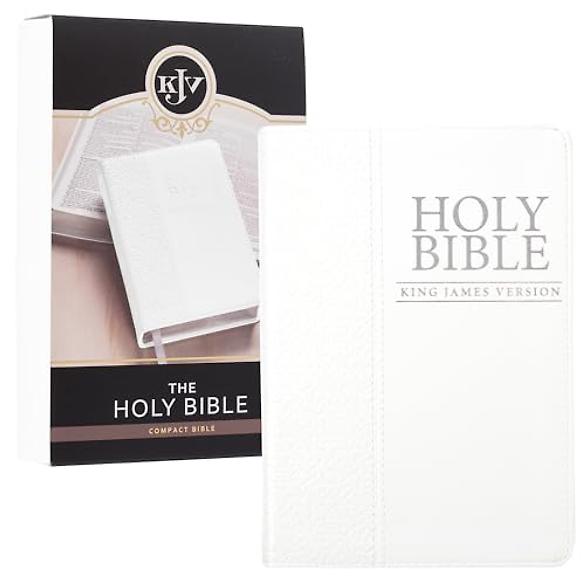 KJV Holy Bible, Compact Faux Leather Red Letter Edition - Ribbon Marker, King James Version, White (KJV Compact Editions)