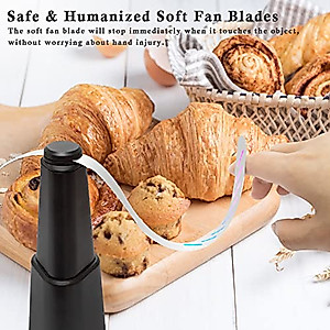 Allinus Fly Fans for Tables, Fly Fan for Outdoor Indoor Keep Flies Away, Portable Fly Spinner for Meal, Party, Picnic, Restaurant, Battery Powered, Hanging Hook, Black