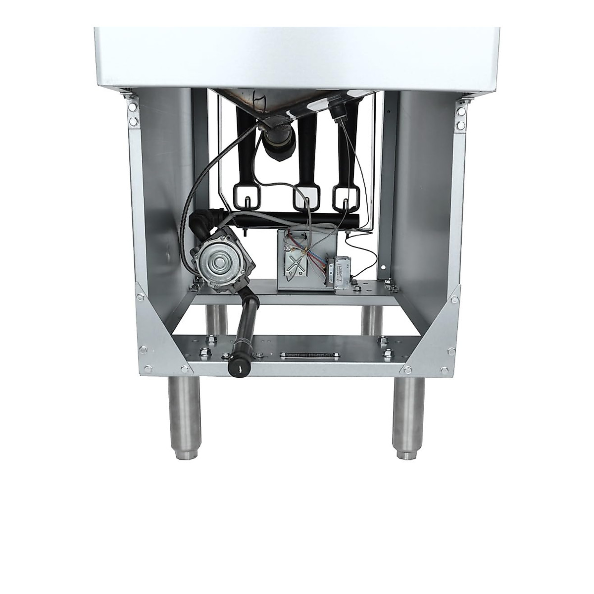 EMPURA 40 lb Freestanding Floor Natural Gas Fryer | Deep Frying with (2) Removable Baskets and (3) Cast-Iron Vertical Burner Tubes for Kitchen Restaurant | 46.50"H x 15.5"W x 30.32"D, Stainless Steel