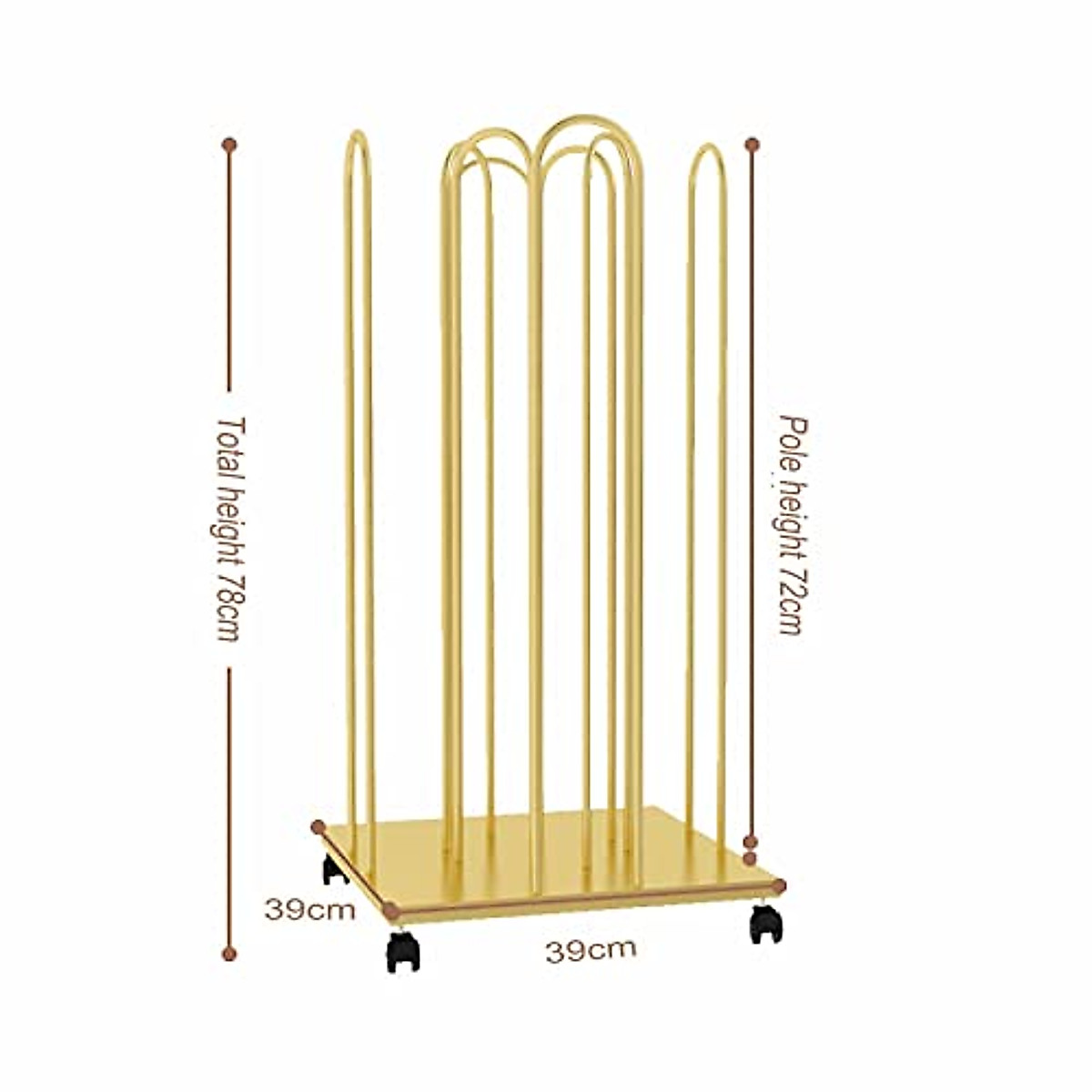 YQ WHJB 4 Side Storage Hanger Stacker Metal Cart Clothes Hanger Organizer Stacker with Swivel Caster Wheels for Laundry Room Clothing Store(78 * 39 * 39cm, C)