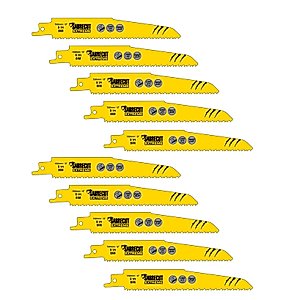 10 x SabreCut SCRS610DF_10 5 15/16" (150mm) 6 TPI S610DF Fast Wood and Metal Cutting Reciprocating Sabre Saw Blades Compatible with Bosch Dewalt Makita and many others