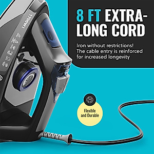 Pursteam World's Best Steamers Steam Iron for Clothes 1700W with Self-Cleaning Nonstick Stainless Steel Soleplate, Auto Shutoff, Anti-Drip