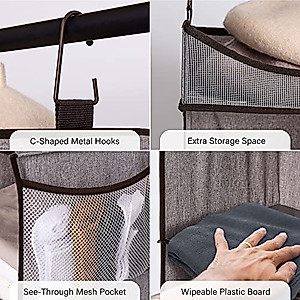 StorageWorks Hanging Closet Organizer, 3-Shelf Hanging Closet Shelves with Top Shelf, 12" W x 12" D x 35 ¼"H, Extra-Large Space, Mixing of Brown and Gray